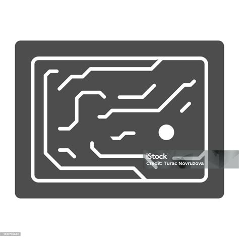 인쇄 회로 기간 은 다이어그램 솔리드 아이콘 전자 개념 흰색 배경에 Pcb 벡터 기호 모바일 개념 및 웹 디자인을위한 글리프 스타일 아이콘 벡터 그래픽 10에 대한 스톡