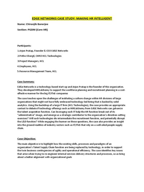 Edge Networks Case Study Solved Download Free Pdf Recruitment