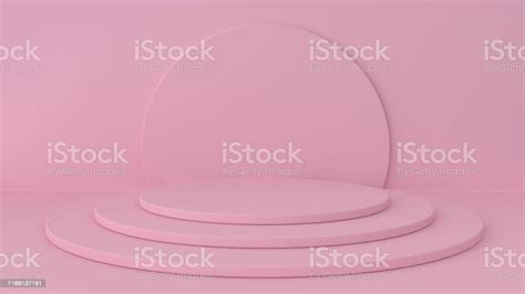 핑크 스튜디오와 받침대 배경입니다 미용 제품 디스플레이를위한 플랫폼 현대 최소한의 디자인에 현실적인 모형 3d 일러스트레이션 3d 렌더링 3차원 형태에 대한 스톡 사진 및