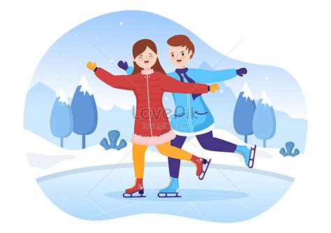 아이스 스케이팅 디자인 일러스트 일러스트 무료 다운로드 Lovepik