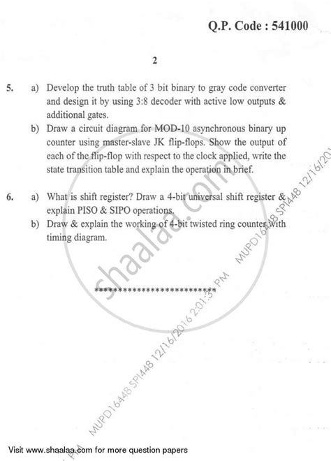 Digital Logic Design And Analysis 2016 2017 Be Computer Engineering