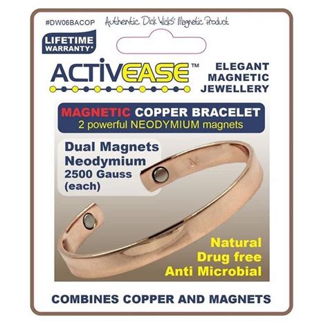 Dick Wicks Activease Magnetic Copper Bracelet Small Med One