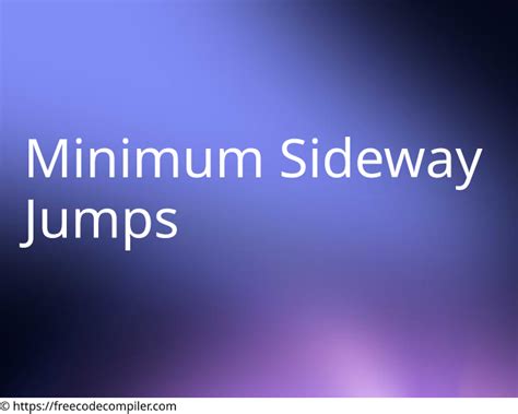 minimum sideway jumps