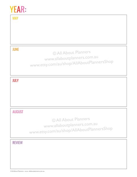 Annual Planner Printable Planner Insert Editable Refill To Do Etsy