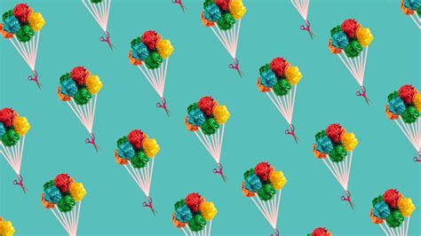 파스텔 배경에 네온 불빛과 가위가 있는 색종이 풍선을 펴서 만든 패턴 배열 창조적 인 추상 개념입니다 가위에 대한 스톡 사진 및 기타 이미지 Istock