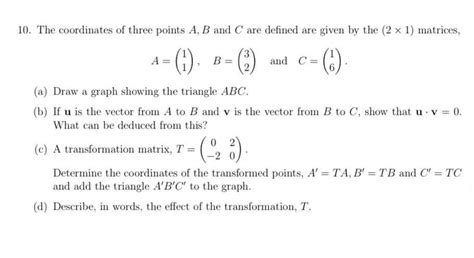 Solved The Coordinates Of Three Points A B And C Are Chegg