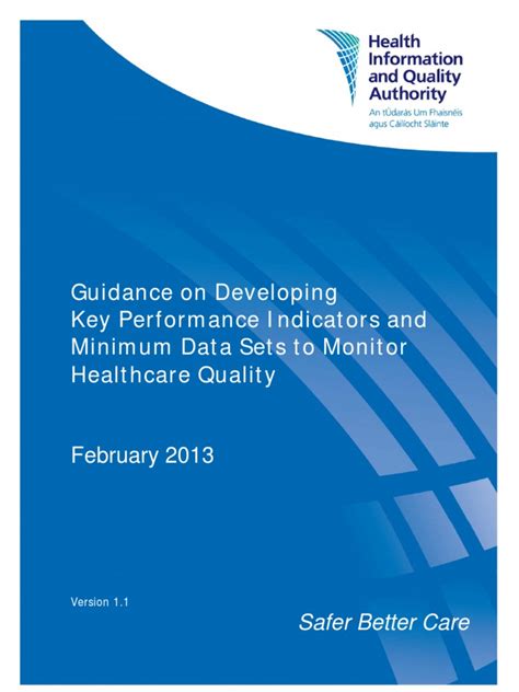 PDF KPI Guidance Guidance On Developing Key Performance Indicators And Minimum Data Sets To