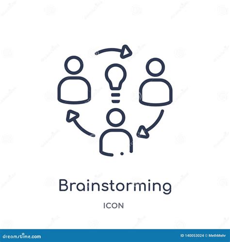 Linear Brainstorming Icon From Creative Process Outline Collection Thin Line Brainstorming