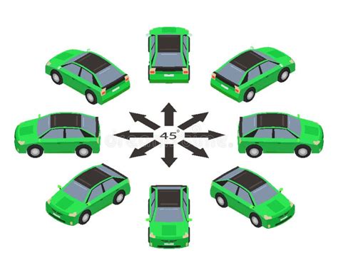 Rotation Of Pixel Car By 45 Degrees Stock Vector Illustration Of Transport Flat 311307579