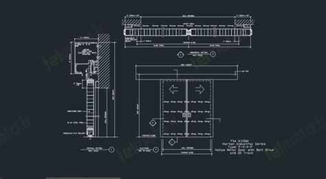 دانلود رایگان اتوکد و دتایل درب کرکره ای ، در کشویی و ریلی اتوماتیک