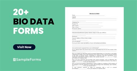 FREE Bio Data Forms In PDF MS Word Excel