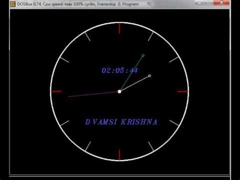 C Program For Analogue Clock YouTube