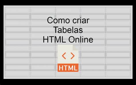 Como Criar Tabela Html Online Seletronic