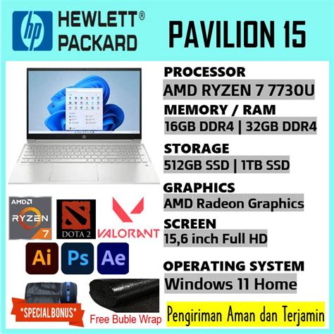 Jual Laptop Gaming Hp Pavilion Amd Ryzen Gb Tb Ssd Inch Full Hd Silver Shopee Indonesia