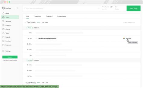 airtable time tracking by everhour try for free