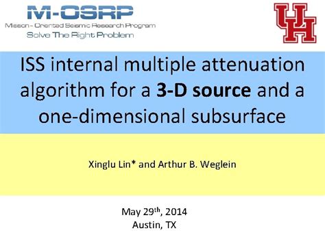 Iss Internal Multiple Attenuation Algorithm For A 3