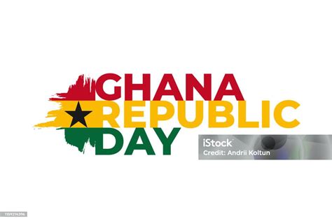 해피 가나 공화국의 날 인사말 카드 배너 포스터 디자인 인쇄 빨간색 노란색 녹색 텍스트와 흰색 배경에 가나 플래그 그런 지 벡터 그림입니다 아프리카 공화국 국경일 벡터 7