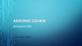 Embedded System Introduction Arduino Course PDF