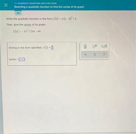 Solved Iii O Quadratic Equations And Functions Rewriting A