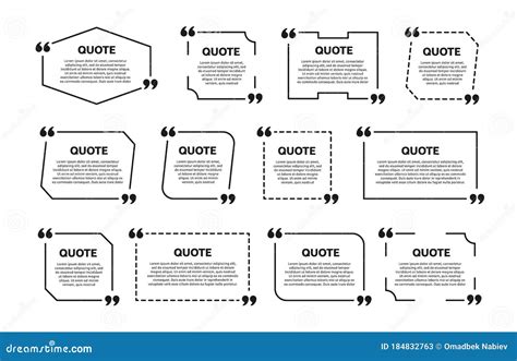 Quote Box Frame Set Stock Vector Illustration Of Presentation 184832763