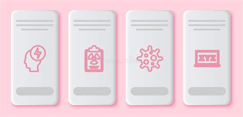 Set Line Head And Electric Symbol Radiation Warning Document Virus And Xyz Coordinate System