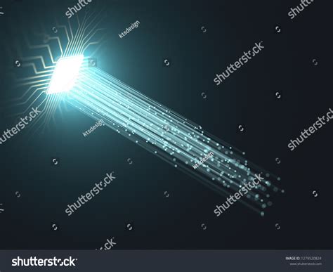 Artificial Intelligence Microchip Connections Electric Pulses Stock Illustration 1279520824