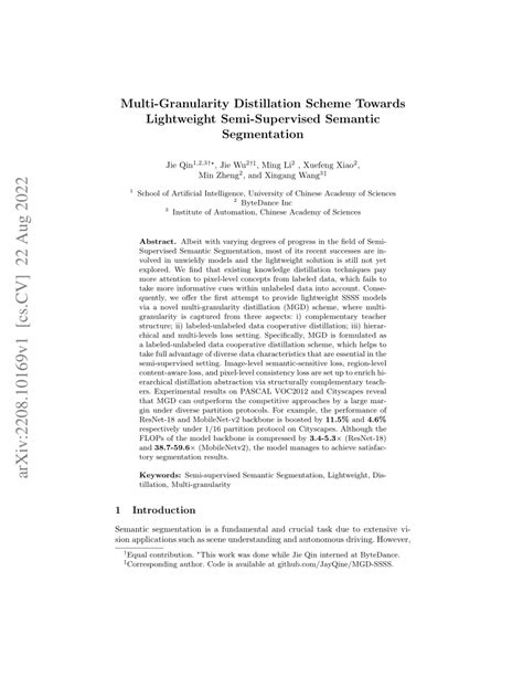 Pdf Multi Granularity Distillation Scheme Towards Lightweight Semi Supervised Semantic