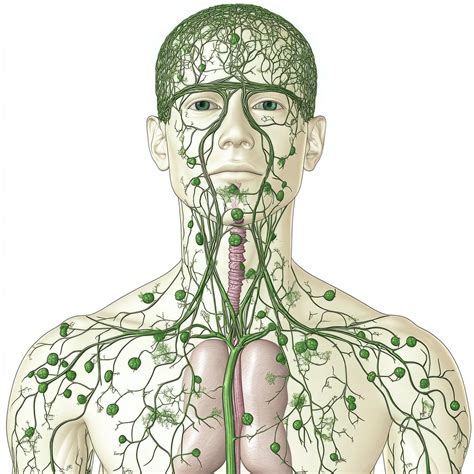 Human Lymphatic System Diagram Lymph Nodes And Vessels Premium Ai