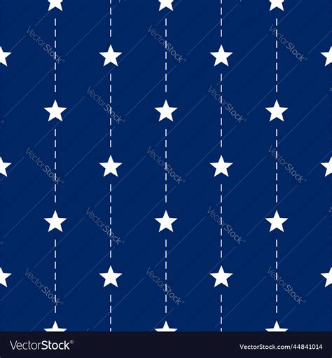 Stars And Vertical Dotted Line Seamless Pattern Vector Image
