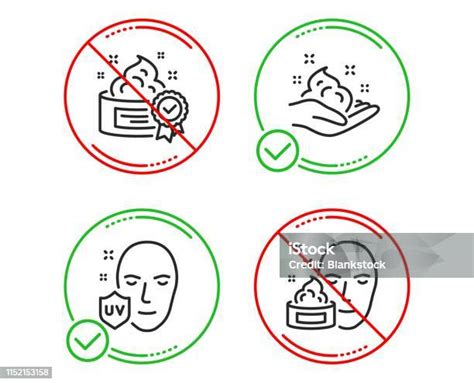 크림 피부 관리 및 자외선 차단 아이콘을 설정 합니다 얼굴 크림 기호입니다 최고의 로션 자외선 젤 아름다움 세트입니다 벡터 몸 가꾸기에 대한 스톡 벡터 아트 및 기타 이미지