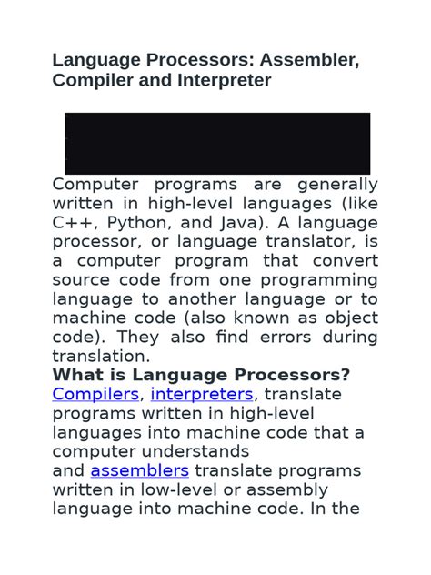 Language Processors Pdf Assembly Language Compiler