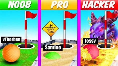 Noob Vs Pro Vs Hacker Hole In One Golf It YouTube
