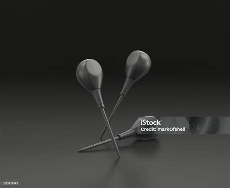 검은 색 배경에 어두운 회색 스크래치 Awl 끌 단일 색상 워크샵 도구 3d 렌더링 Diy에 대한 스톡 사진 및 기타 이미지 Diy 건설 장비 고체 Istock