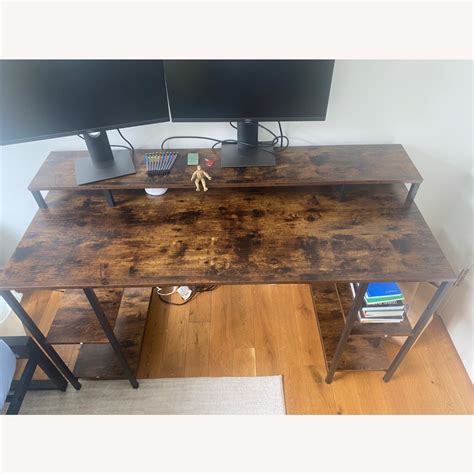 Nost And Host 55 Inch Dual Monitor Desk Aptdeco