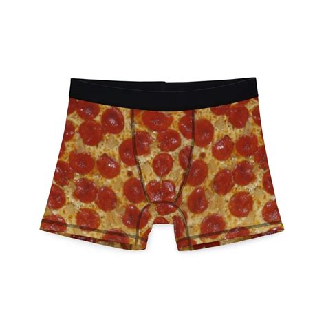 Pizza Boxer Briefs Funny Pepperoni Mens Underwear Food Print Boxers