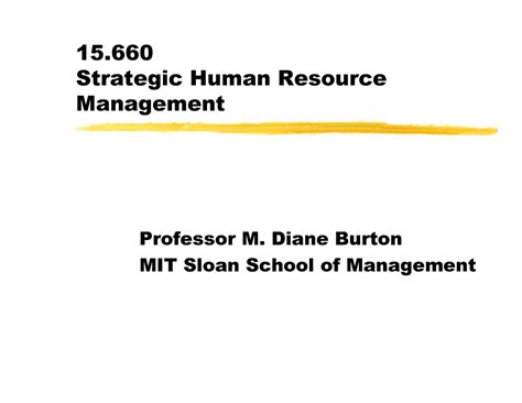 Strategic Human Resource Management 15 Strategic Human Resource Management Professor M Diane