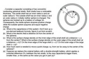 Solved Consider A Capacitor Consisting Of Two Concentric