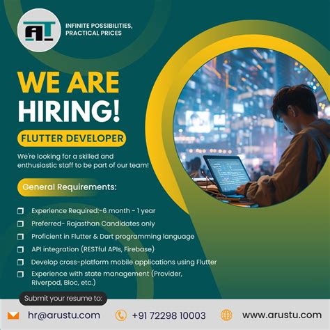 arustu technology on linkedin hiring flutterdeveloper dart