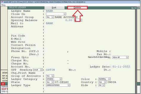 How To Delete Ledger In Marg Software