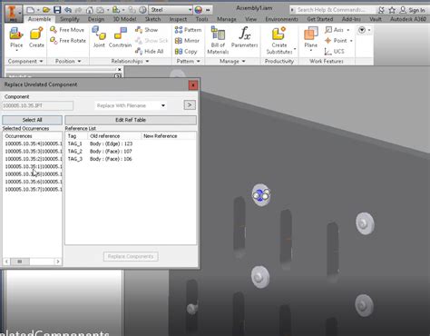 Assembly Component Replacement And Fixing Broken Constraints Autodesk Community