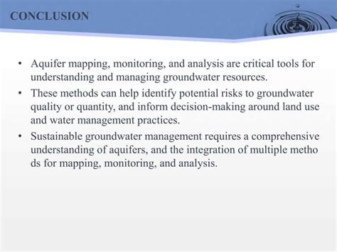 Aquifer Mapping Monitoring And Analysispptx Agriculture Industries