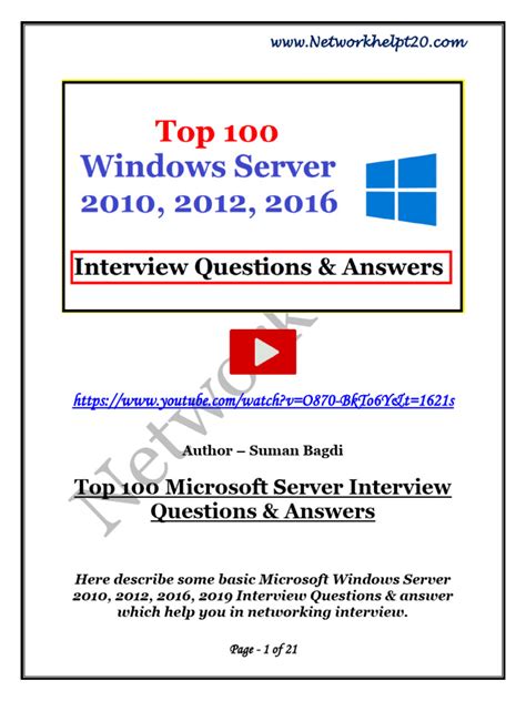 Micro Soft Windows Server Interview Questions With Answers Pdf