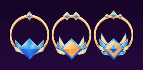 Premium Vector Set Of Fantasy Golden And Diamond Border Frame With Grade For Gui Asset Elements