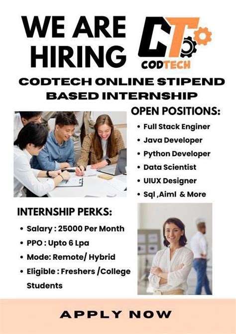Hiring Internship Stipendinternship Codtech Fullstackdeveloper
