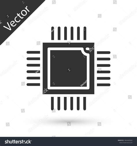Grey Computer Processor Microcircuits Cpu Icon Stock Vector Royalty