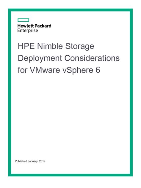 Hpe Nimble Storage Deployment Considerations For Vmware Vsphere 6 Pdf Backup Virtual Machine