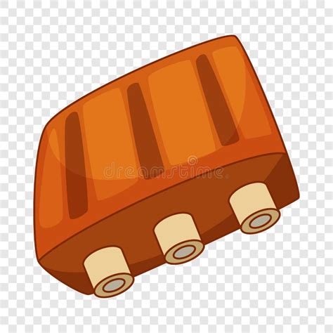 Pork Ribs Icon Outline Style Stock Vector Illustration Of Cooked Line 98073849