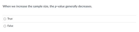 solved the p value for a statistical test of hypotheses is
