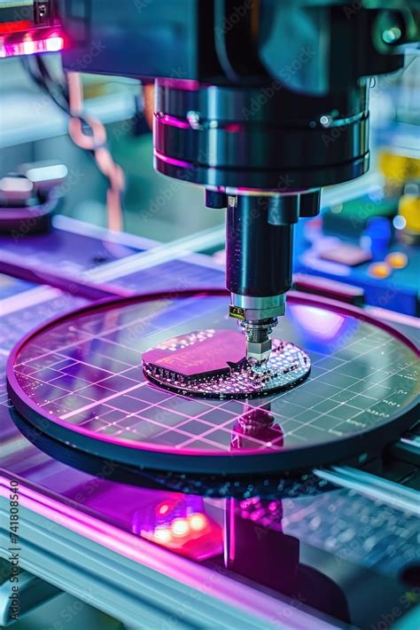 Computer Chip Manufacturing At Fab Semiconductor Packaging Process Close Up Of Pick And Place