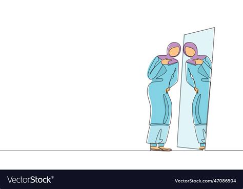 Continuous One Line Drawing Angry Arab Royalty Free Vector